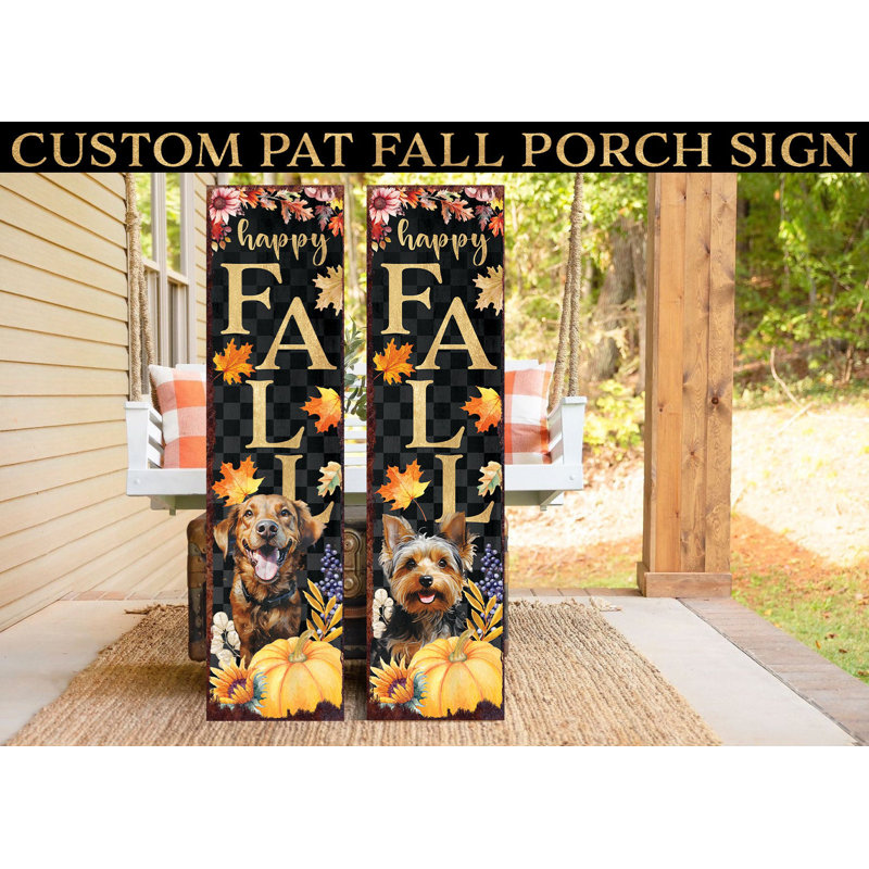 The Holiday Aisle® Hello Fall Custom Pet Door Mural | Wayfair